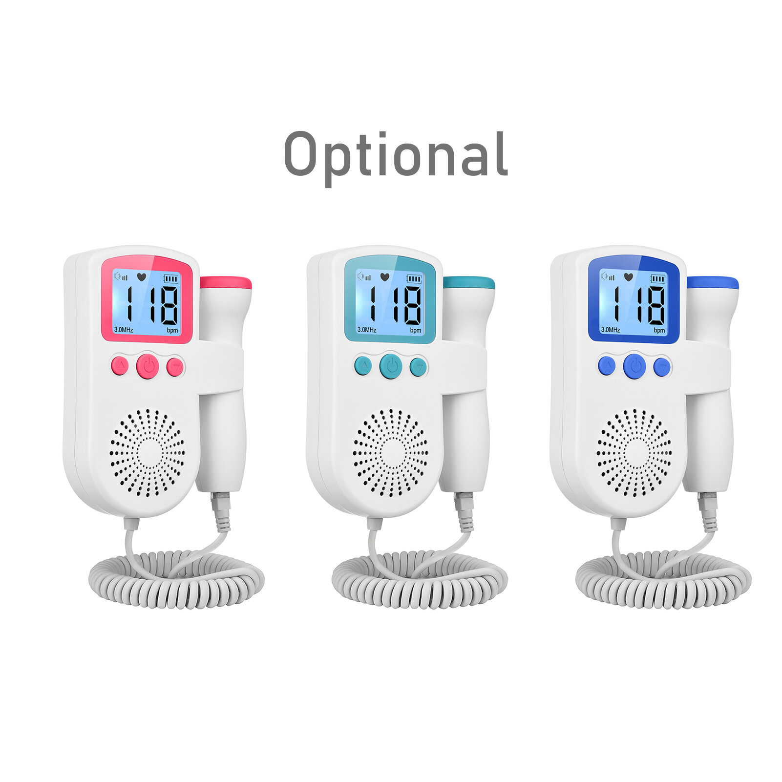 Портативный фетальный допплер 3,0 МГц для домашнего использования с шумоподавлением, детский кардиомонитор для беременности, портативный детектор сердцебиения ребенка с разъемом для наушников