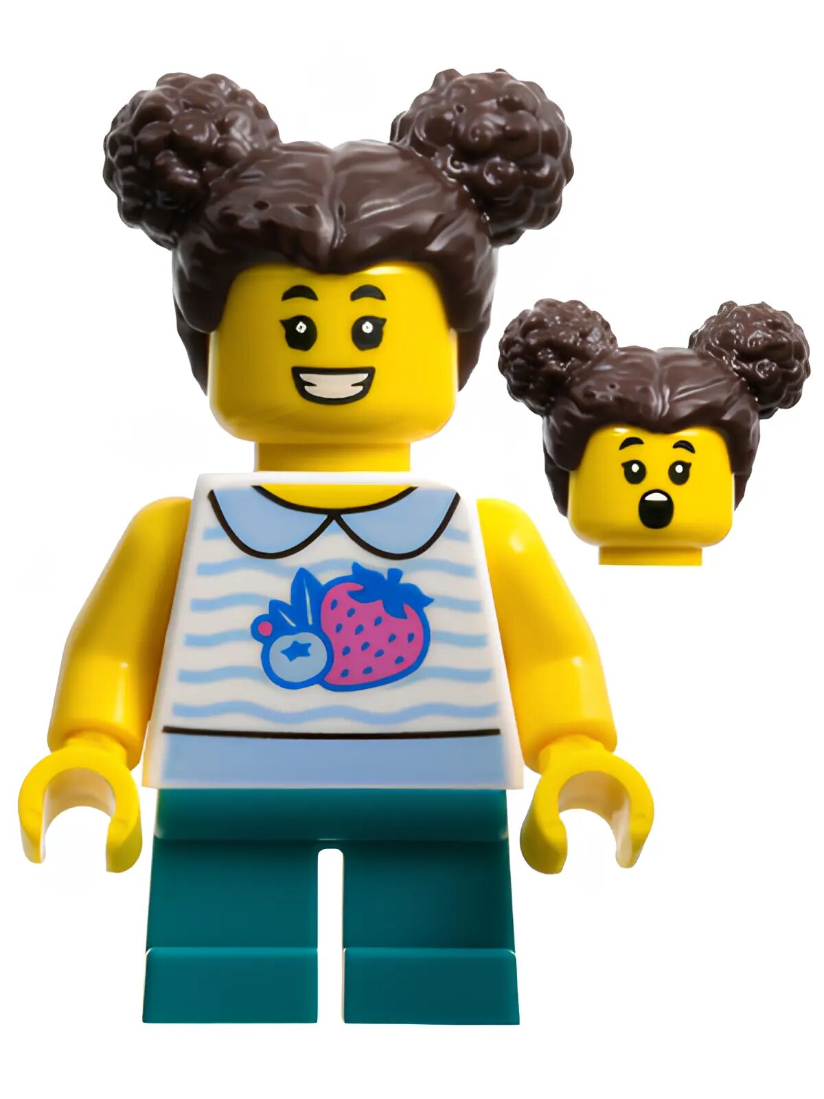 Минифигурка Lego Child - Girl, White Collared Shirt with Fruit cty1520 U