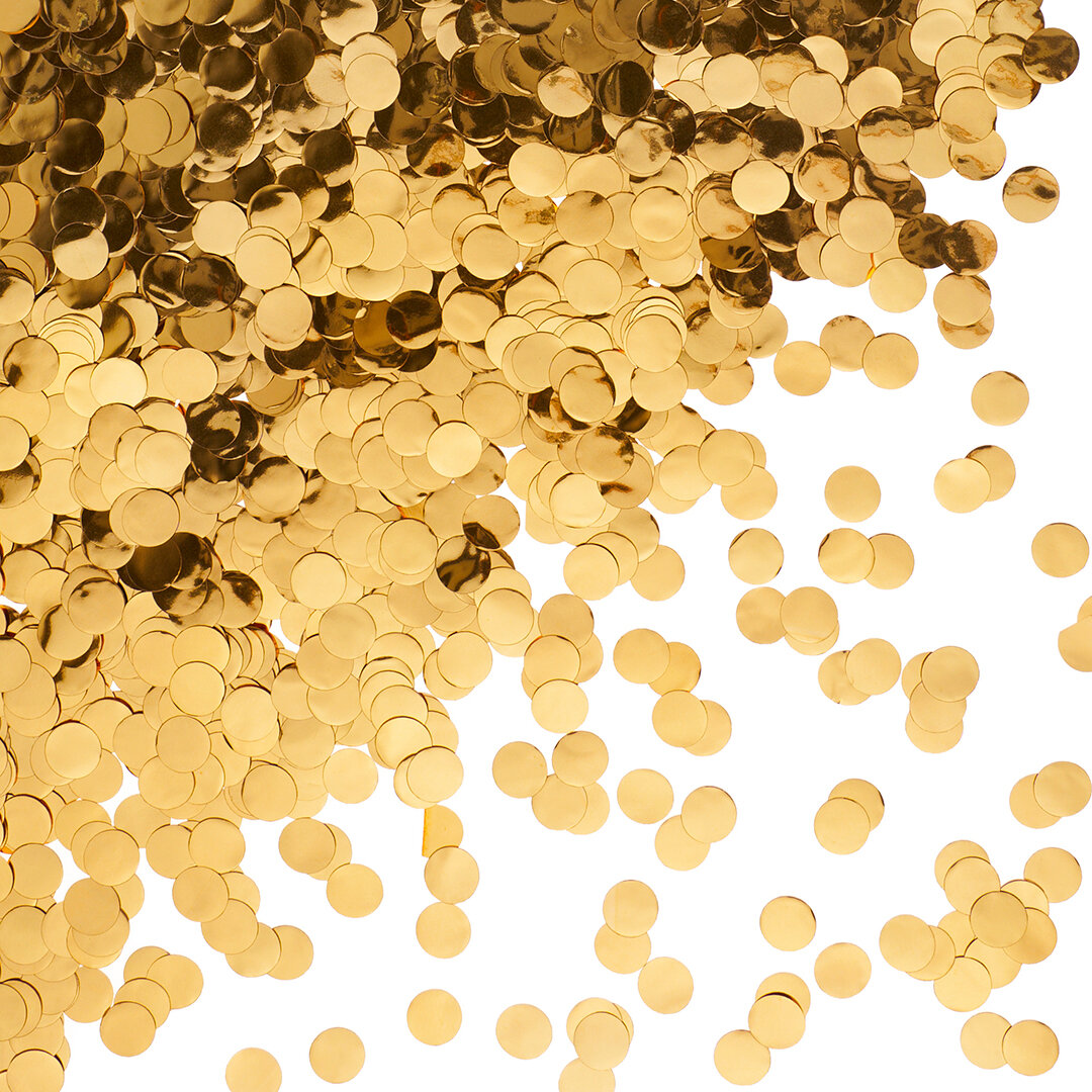 Конфетти Волна веселья Фольга круг Темное золото металлик 1 см 50 г