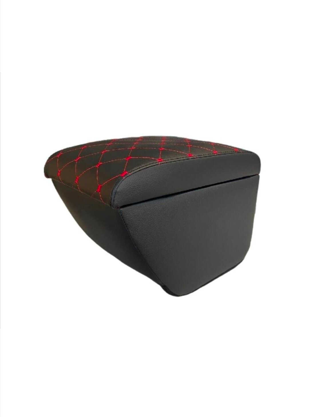 Подлокотник Hyundai i30/Хёндай ай30 (2007-2012) эко-кожа ромб красный/лёгкая установка