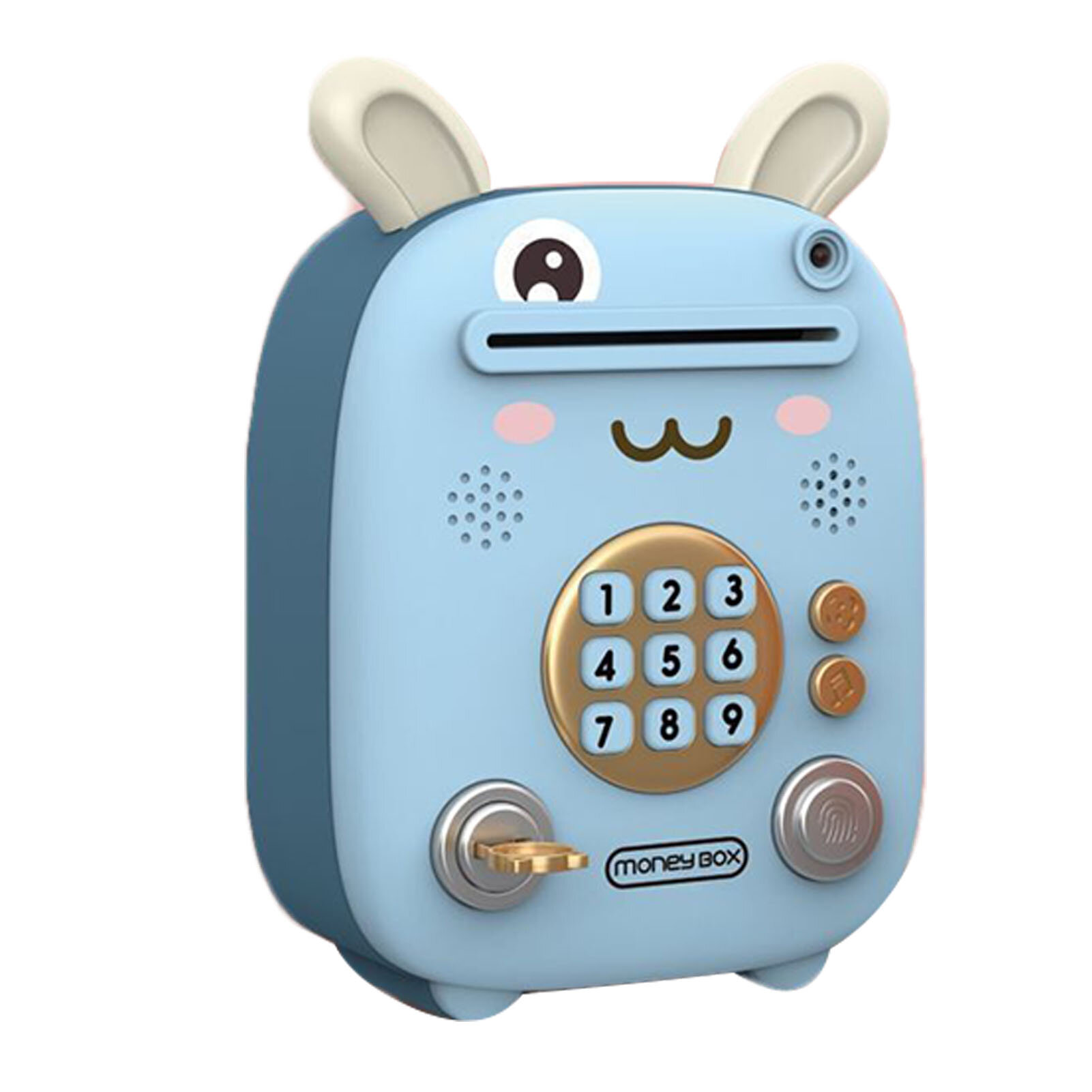 Мини-копилка, поющая электронная копилка, ящик для хранения денег с паролем по отпечатку пальца, распознавание лиц, световая музыка для детей, мальчиков и девочек, маленький кролик