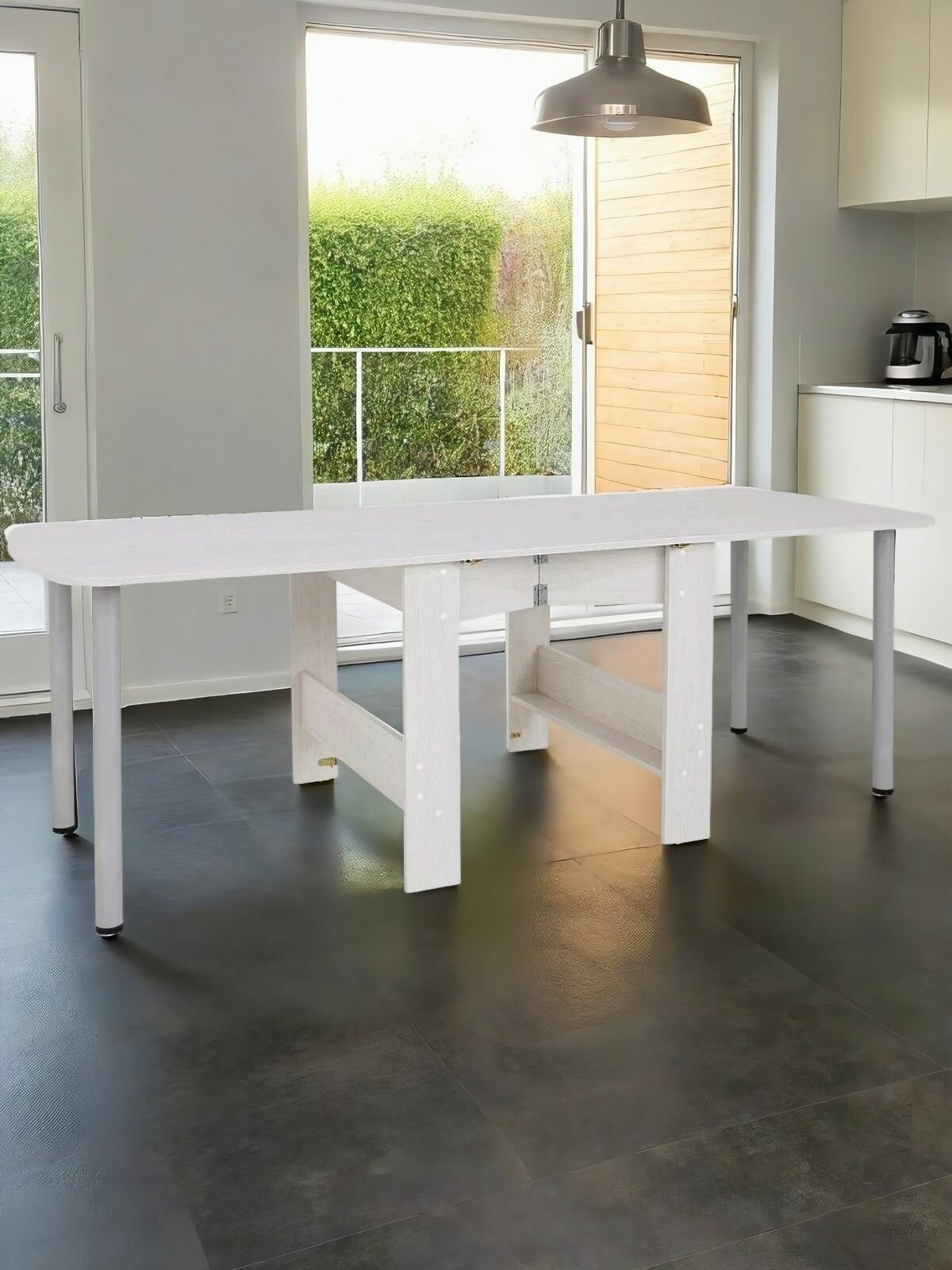 Стол раскладной трансформер обеденный Оригами Ивару 83х215х73,5 см Кухонный стол раскладной Анкор Светлый