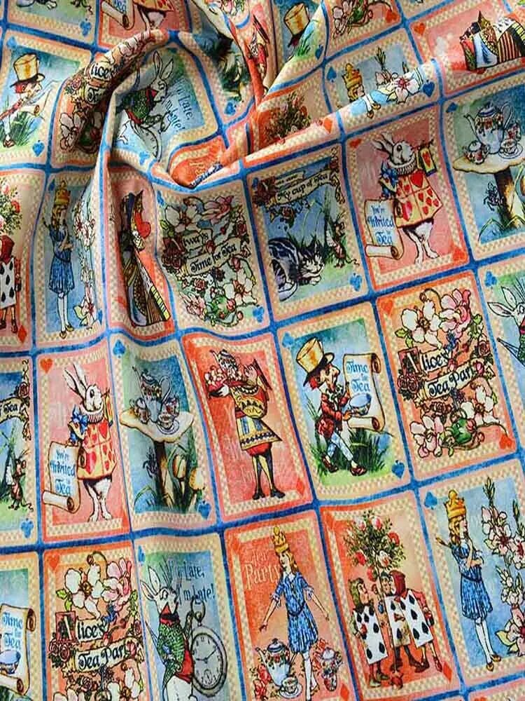 Хлопковая ткань "Газетная карта" fabcdiy для рукоделия 0,5 м A 19