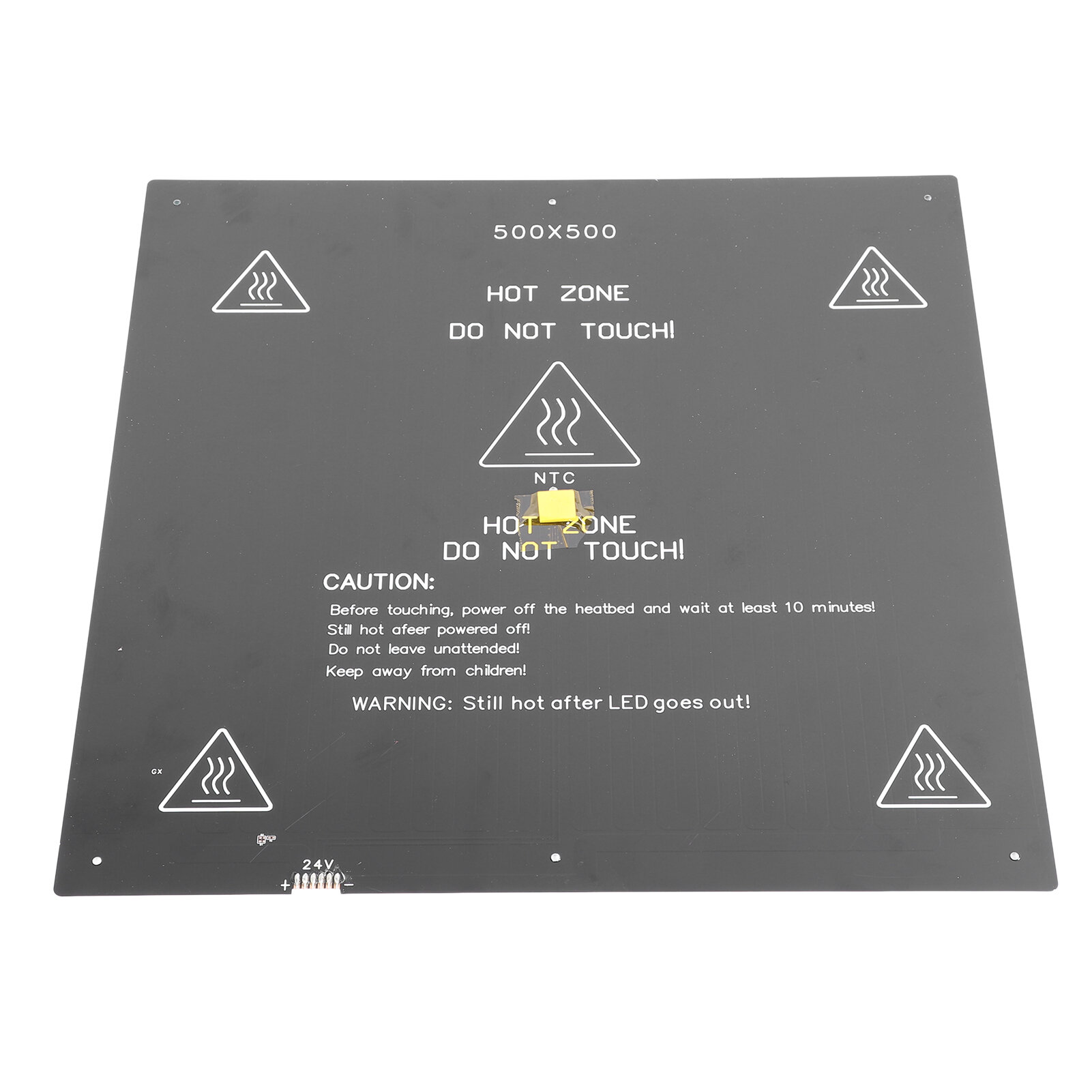 Подогреваемая платформа для 3D-принтера 24 В 350 Вт, алюминиевый сплав высокой мощности, 500x500 мм, 3D-принтер с подогревом