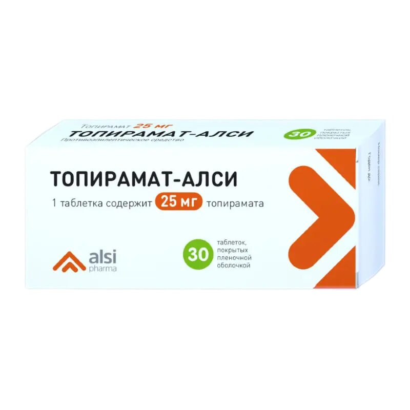Топирамат-алси таблетки покрыт. плен. об. 25 мг 30 шт