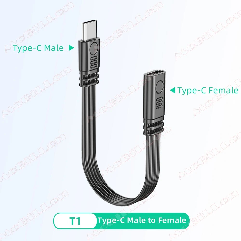 Кабель-адаптер USB-C (10-100 См) Для Синхронизации Данных И Зарядки, Поддержка 10CM, T1 USB C M to F