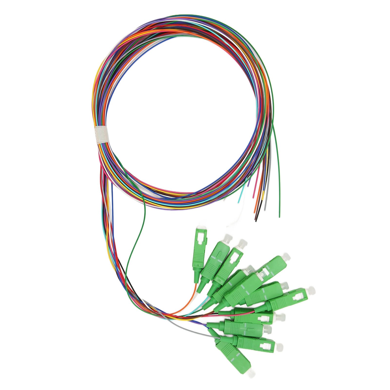 1.5 Meter Fiber Optic Pigtail 12 Strands SC APC 12 Color Single Mode для сварки сети