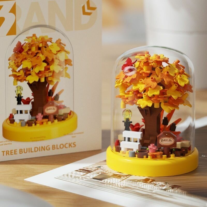 Блоки Домик на дереве с цветущей вишней, игрушка и подарок