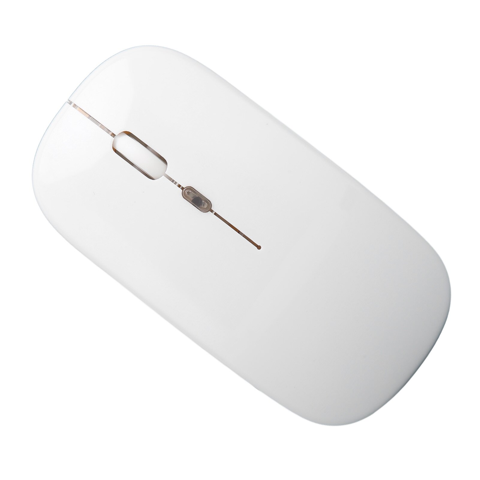 Мышь беспроводная LED 2.4GHz с регулируемым DPI 800/1200/1600 USB зарядаемая антиотпечаточная бесшумная для ноутбука белого цвета 4 кнопки ABS 5 млн циклов совместима с Windows XP Vista 7 ME 2000 OS X