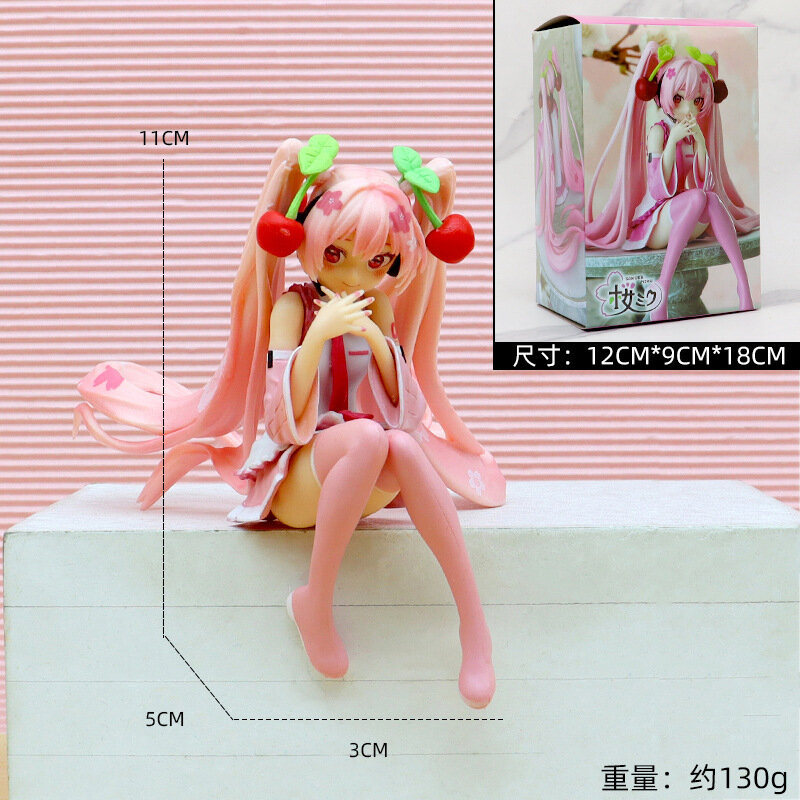 11 см в сидячем положении розовая Хацунэ 【В упаковке】 Изображение виртуальной певицы из аниме подходит для компьютера и видеокарты