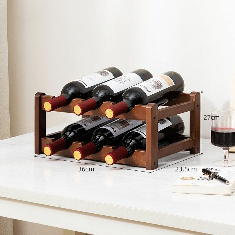 Стильный держатель для бутылок вина из бамбука на 6 бутылок устойчивая подставка для хранения вина горизонтально в кухне, столовой или винном погребе