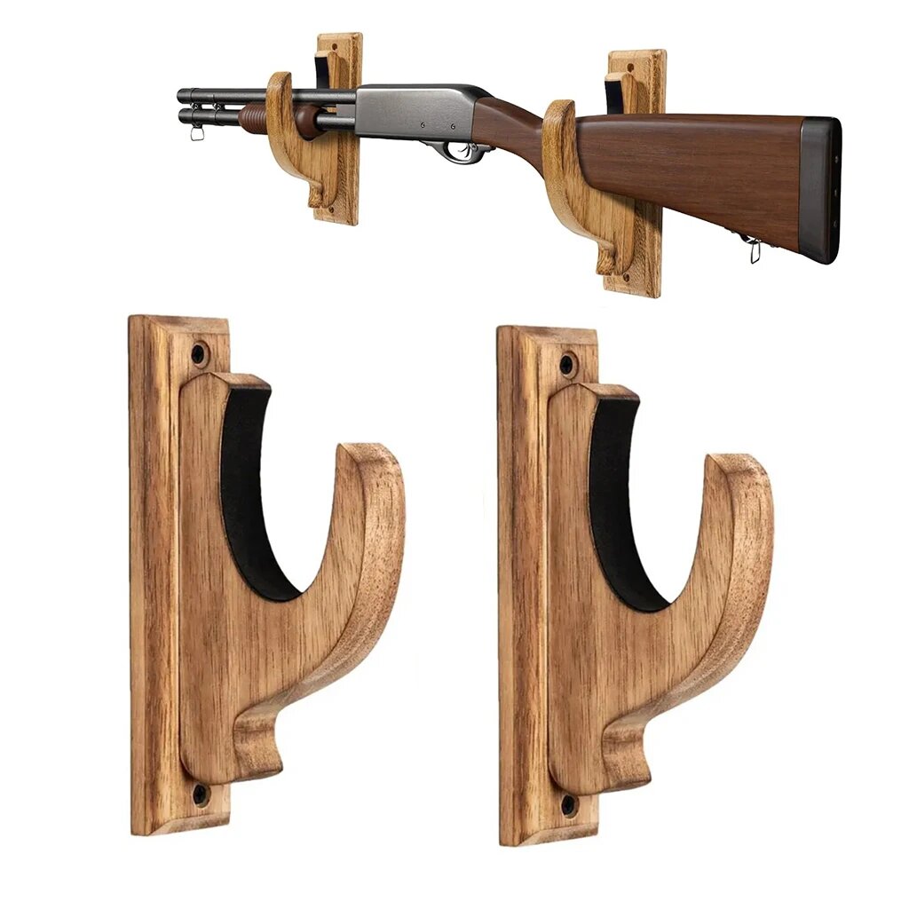 Деревянный стенной держатель для оружия