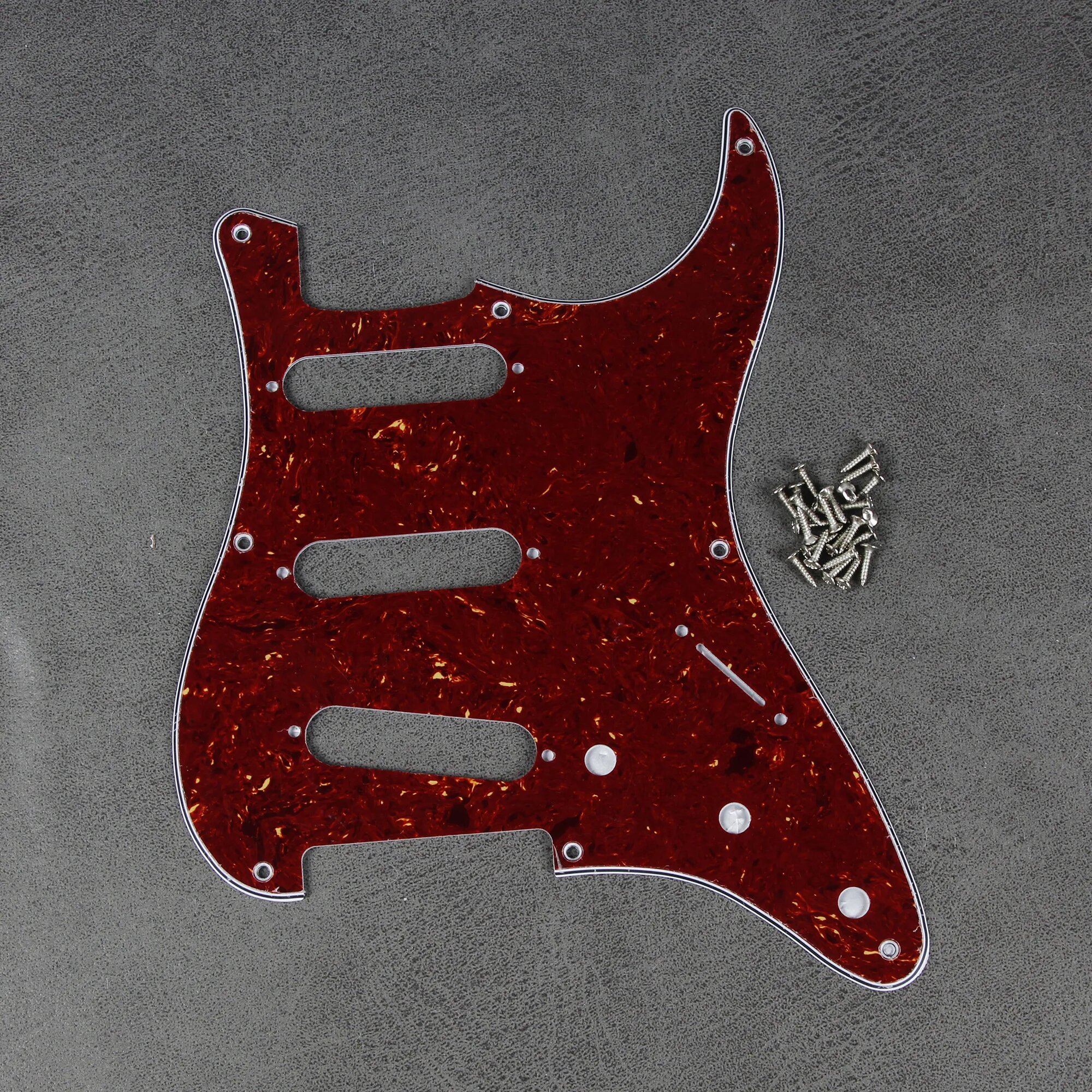 FLEOR 1 шт. винтажная накладка для электрогитары с 8 отверстиями ST SSS, царапина с винтами, детали гитары