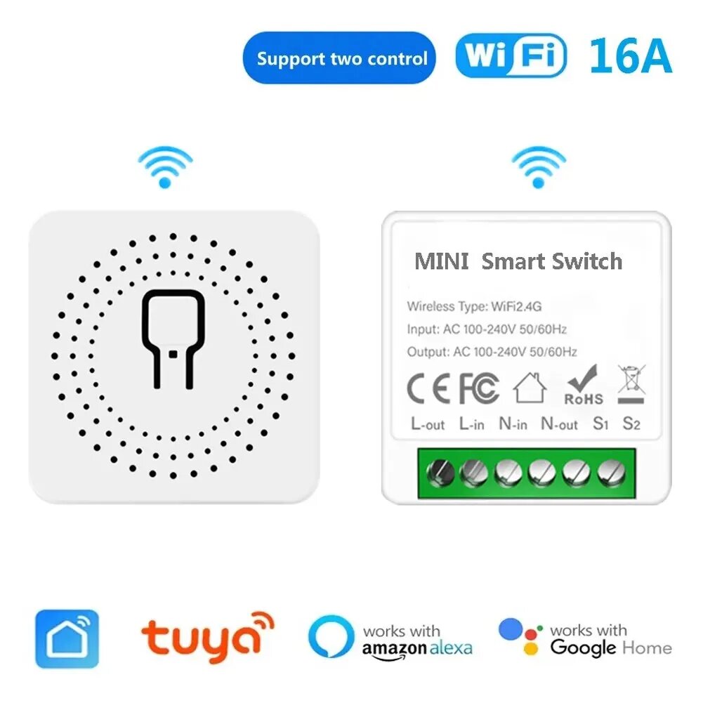 Мини Wi-Fi умный выключатель Szaoju, Цвет: 1pc
