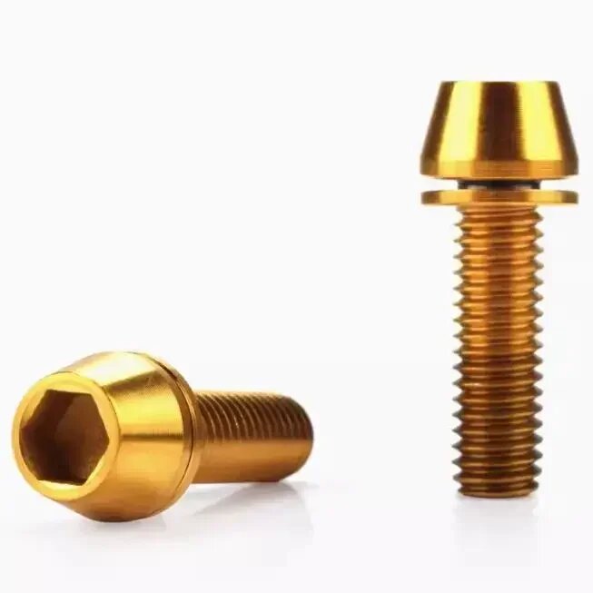 Титановые болты ZFhong M5 M6X16/18/20/25 для выноса велосипеда M6X20mm, gloden, 2pcs