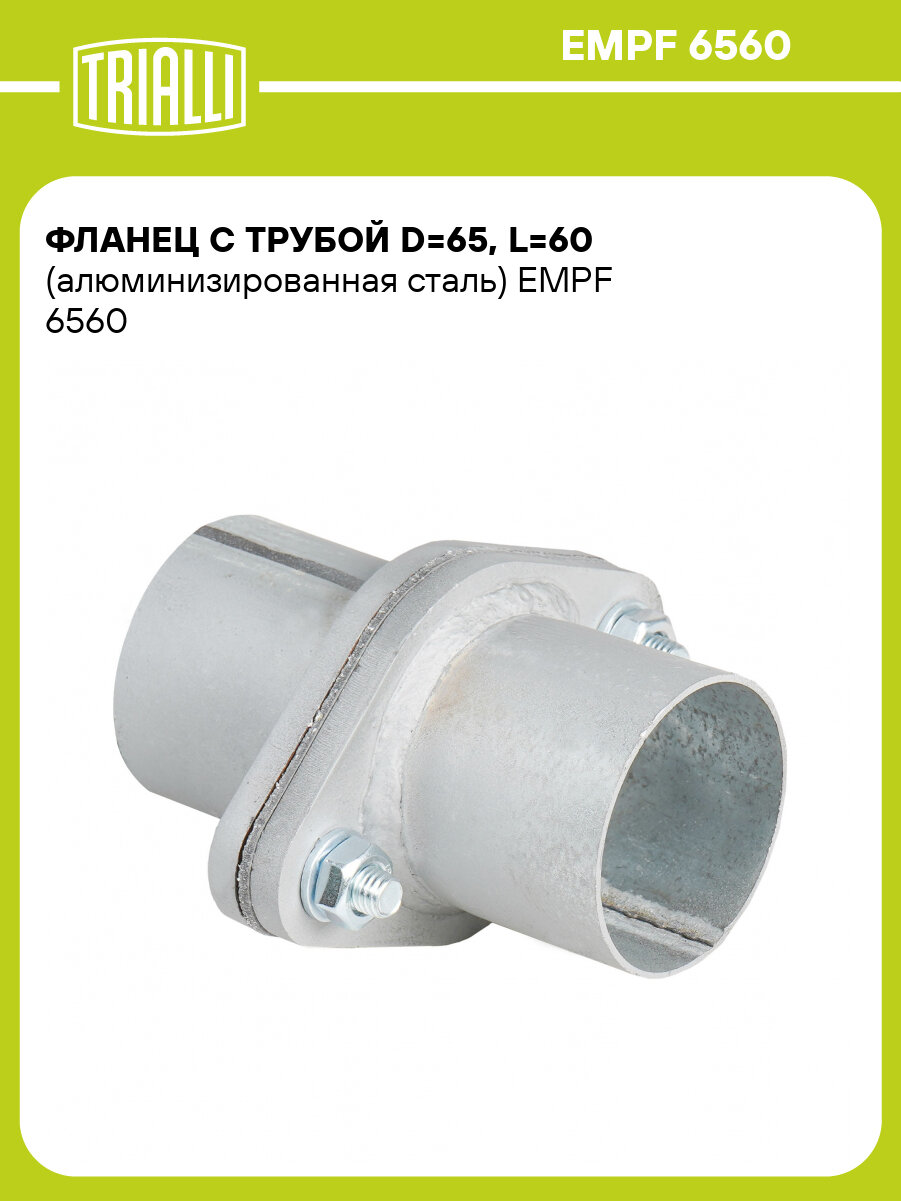 Фланец с трубой d=65, L=60 (алюминизированная сталь) EMPF 6560 TRIALLI
