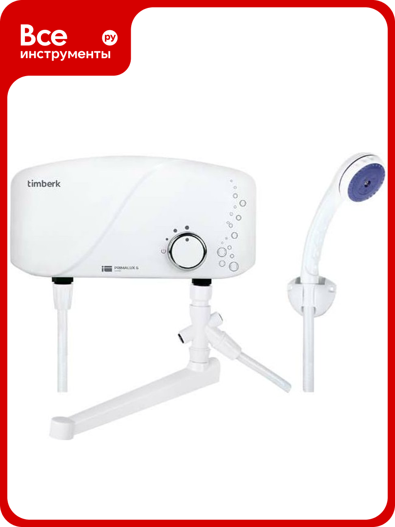 Электрический проточный водонагреватель Timberk WHEL 6 OSC для душевой насадки