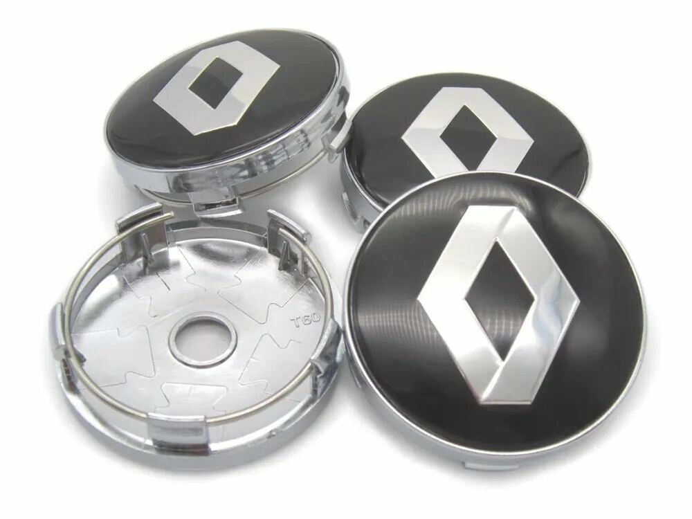Колпачки заглушки на литые диски Рено 60/56 мм, комплект 4 шт.