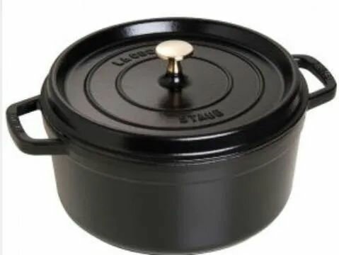 Чугунная круглая кастрюля Staub Cocotte 26 см, чёрная 40509-310-0