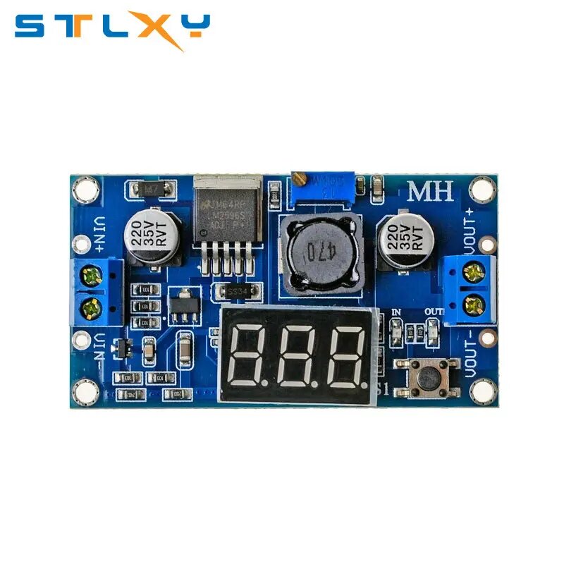Модуль питания LM2596 LM2596S + светодиодный вольтметр Регулируемый понижающий модуль питания постоянного тока с цифровым дисплеем