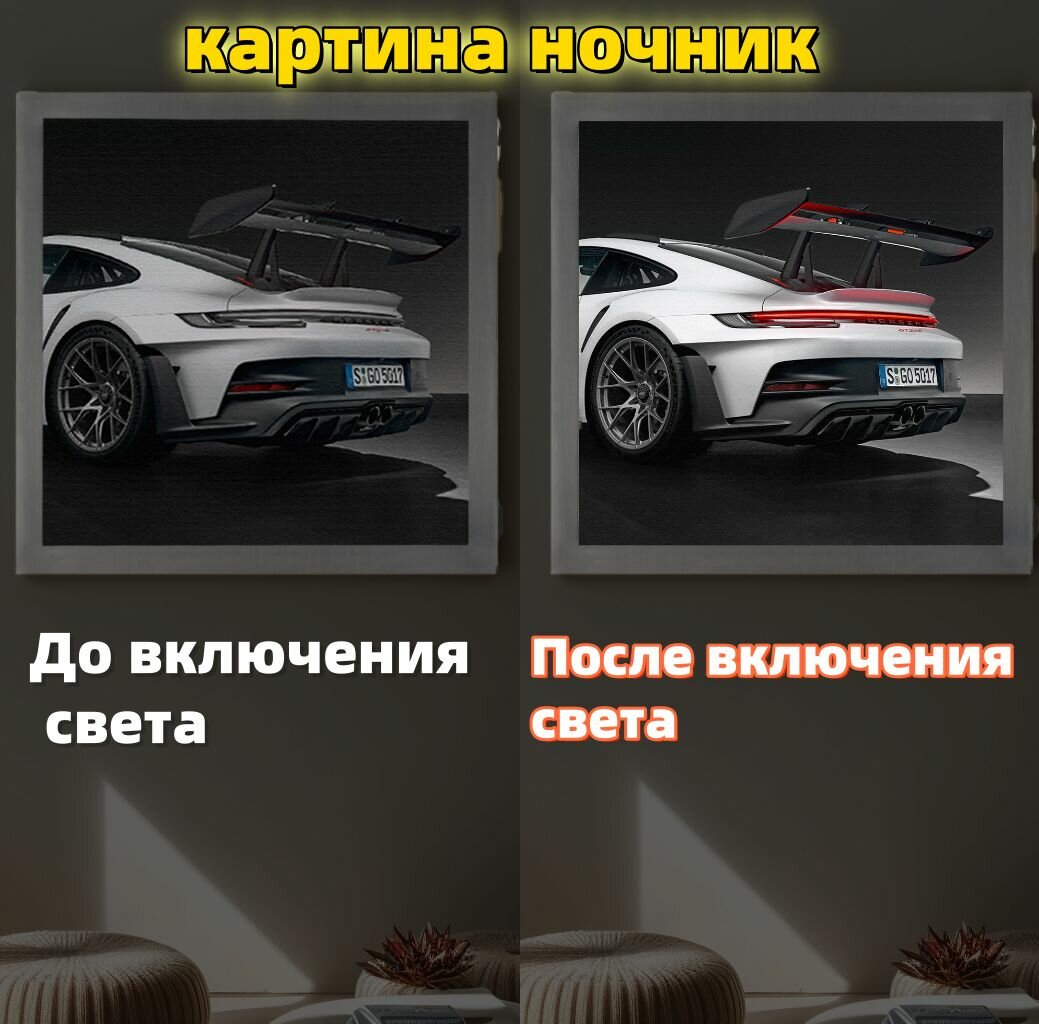Картина с подсветкой (подсвеченная, ночник), интерьерная, дизайнерская, встроенная LED-подсветка, человек-паук