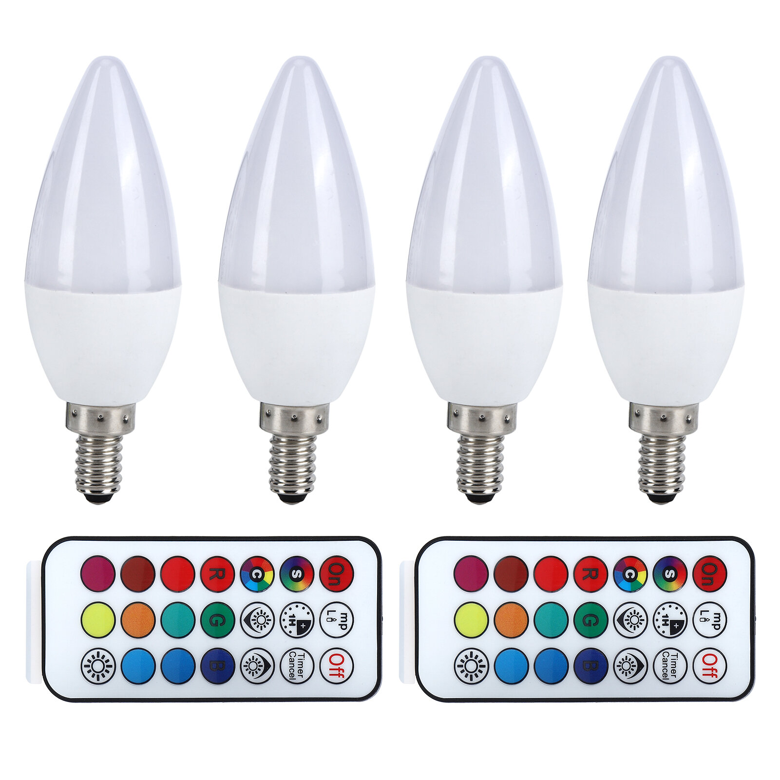 3W RGB светодиодная лампа-свеча со сменой цвета, с пультом дистанционного управления, для домашнего декора, 85265V (цоколь E14, RGB + чистый белый свет 6000K)