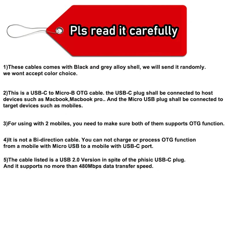 Кабель USB-C На Micro USB OTG Для Передачи Данных И Зарядки, Совместимый С Samsung, Xiaomi, 0.3M
