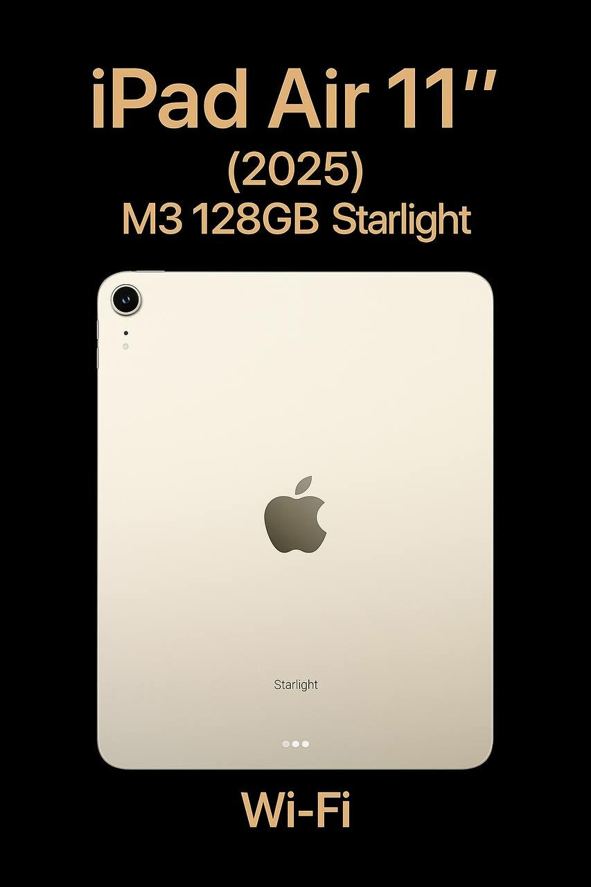 Планшет Apple iPad Air 11 M3 (2025) 128GB, Wi-Fi, 60Hz, Starlight