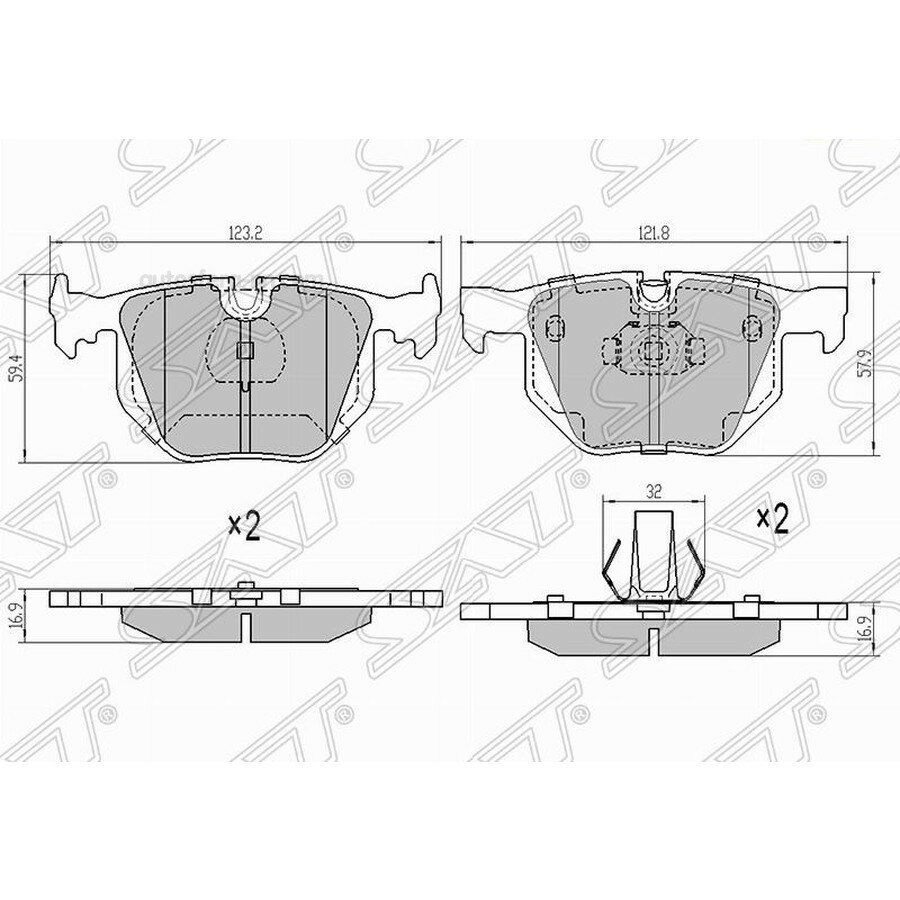 SAT ST34216776937 Колодки тормозные (Сзади) BMW 7-Series 01-08 / X5 06-18
