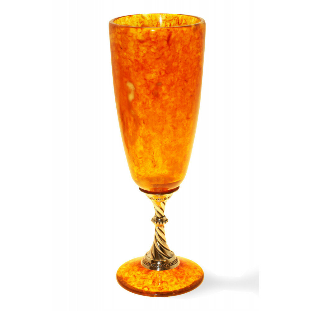 Бокал для шампанского из янтаря