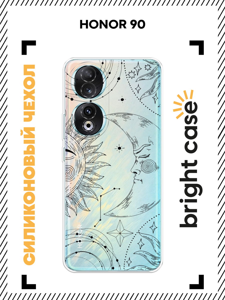 Чехол на Honor 90 / Хонор 90 с принтом Астральные лики, прозрачный