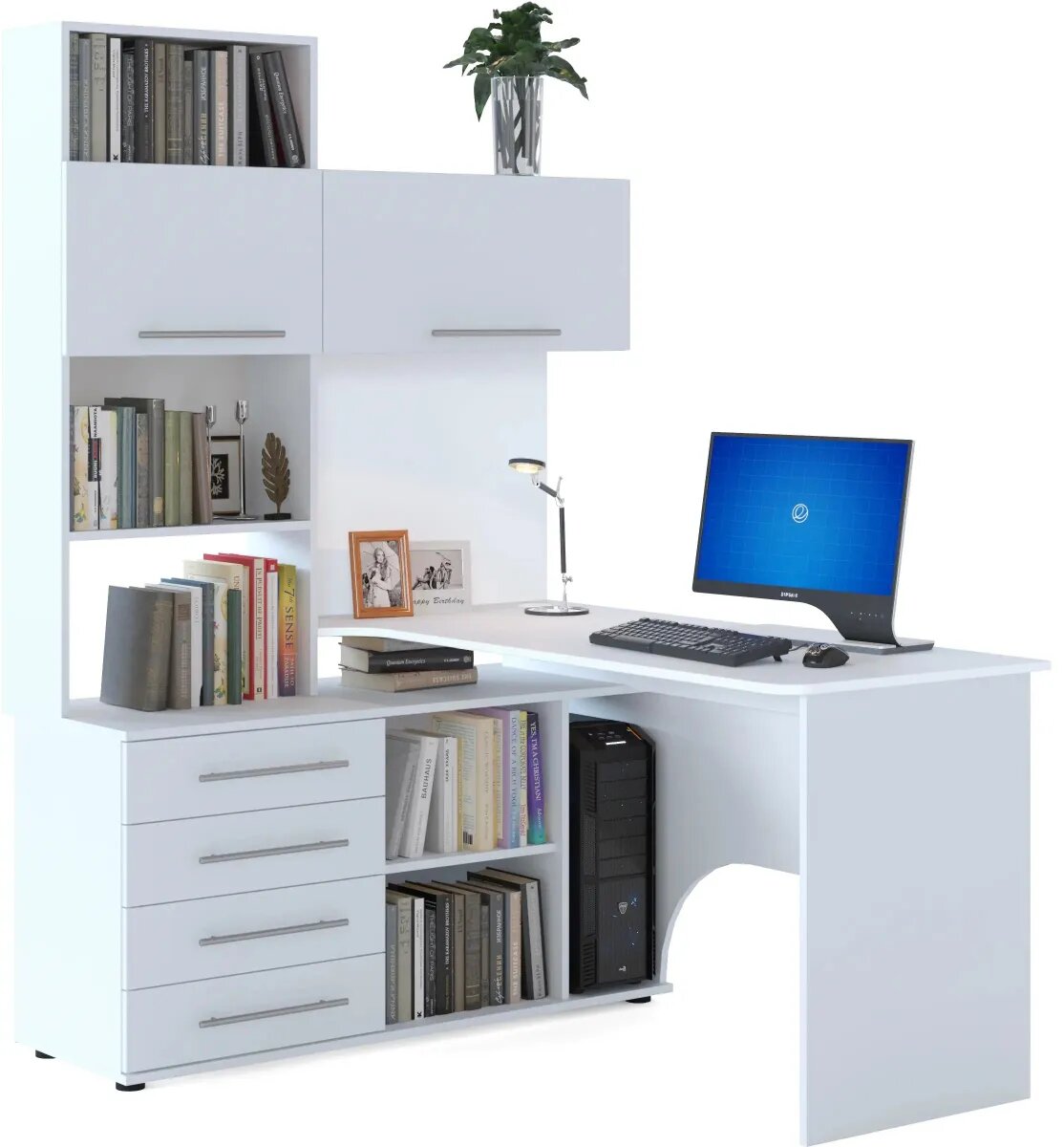 00-00015781 / Стол компьютерный Сокол КСТ-14.1Л, ЛДСП, белый