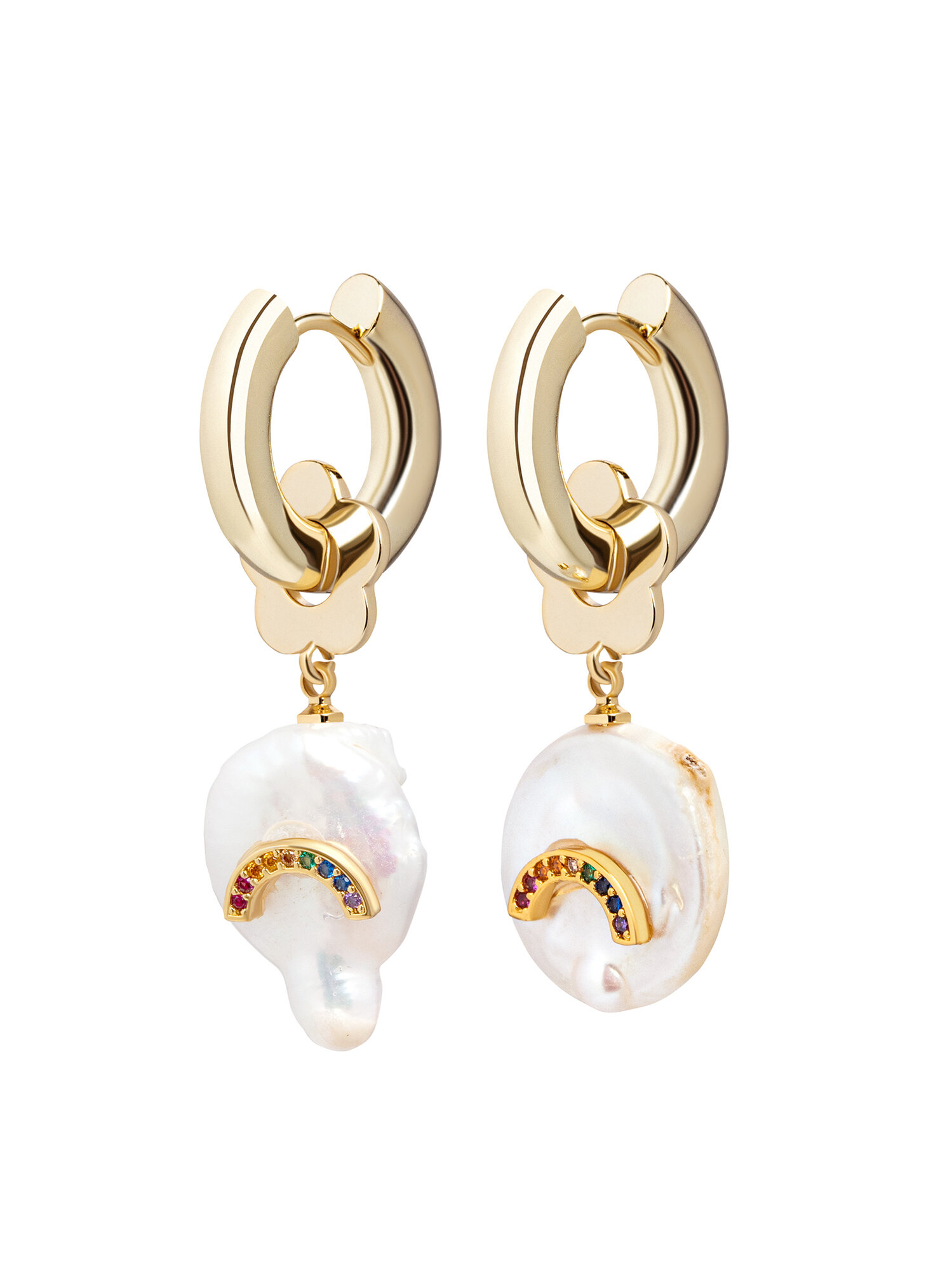 Серьги конго, с подвесками, жемчуг барочный