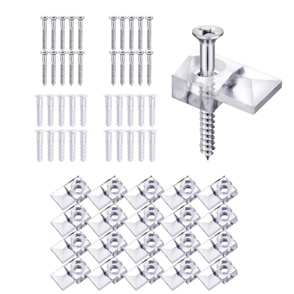 Прочный Зеркальный Зажим из 20/40 частей, Устойчивые и Безопасные Зажимы для Держателя Зеркала, Кронштейны