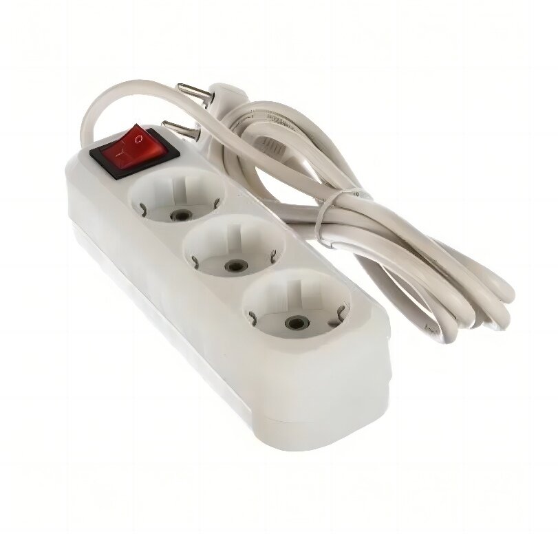 Удлинитель Smartbuy, 3 гнезда 7 м 16А/3,5кВт с выкл. и заземлением ПВС 3х1,0 (SBE-16-3-07-ZS)