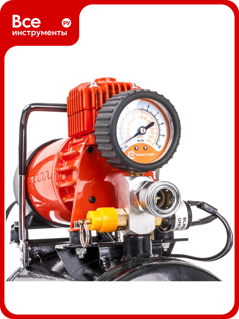Металлический компрессор 12V Агрессор AGR-3LT, 35 л, из ресивера