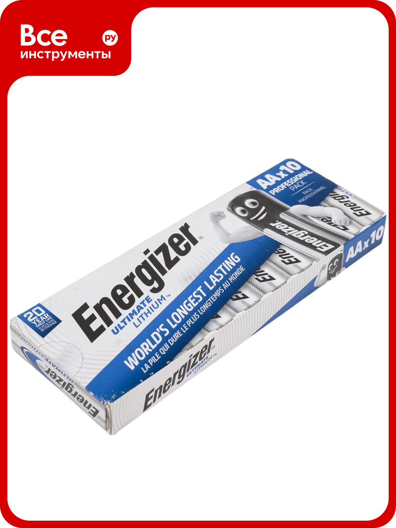 Батарейки Energizer Ultimate Lithium R6/AA (L91) 10BL блистер 10 шт. литиевый элемент для бытовой электроники