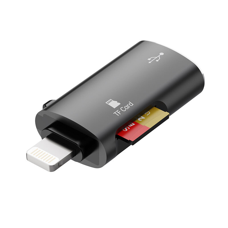 Адаптер OTG, для карт памяти, для Apple, черный