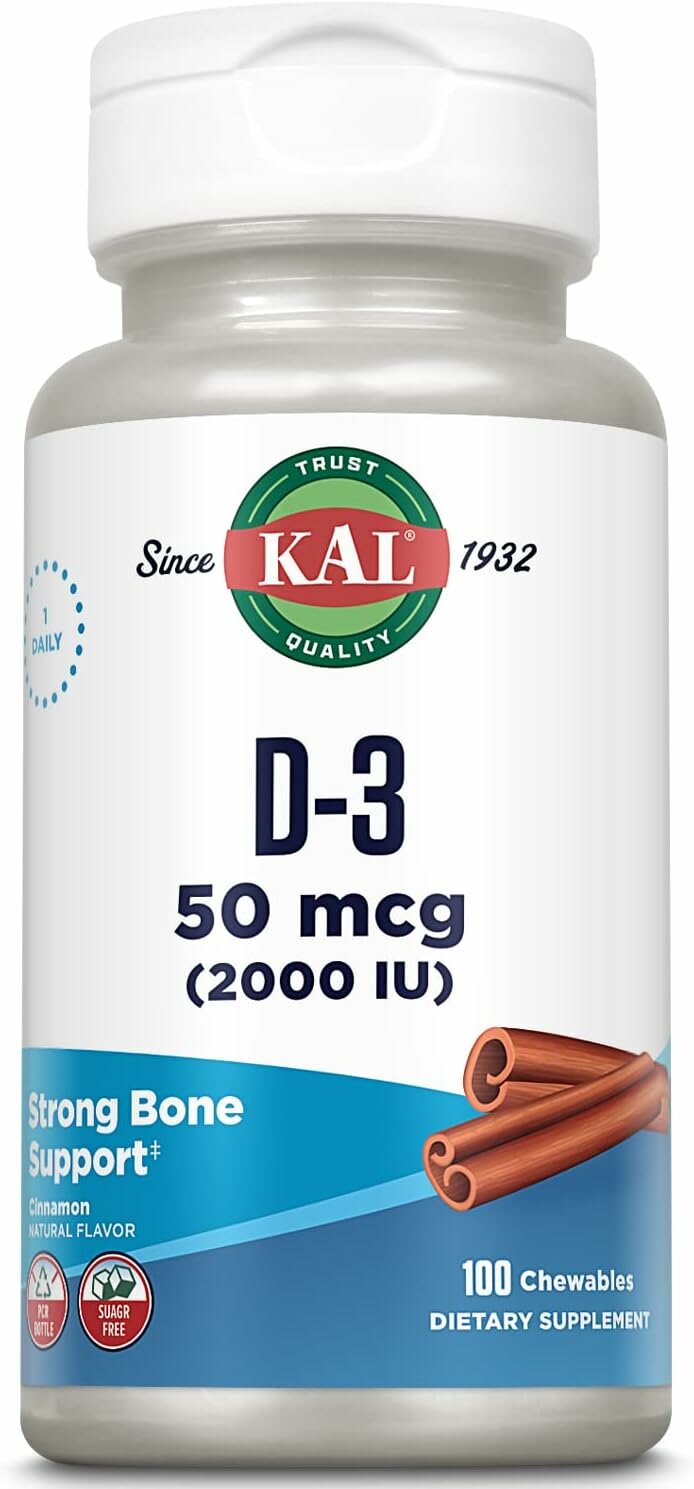 KAL D3 50 mcg 2000 IU 100 chewables (витамин Д3)