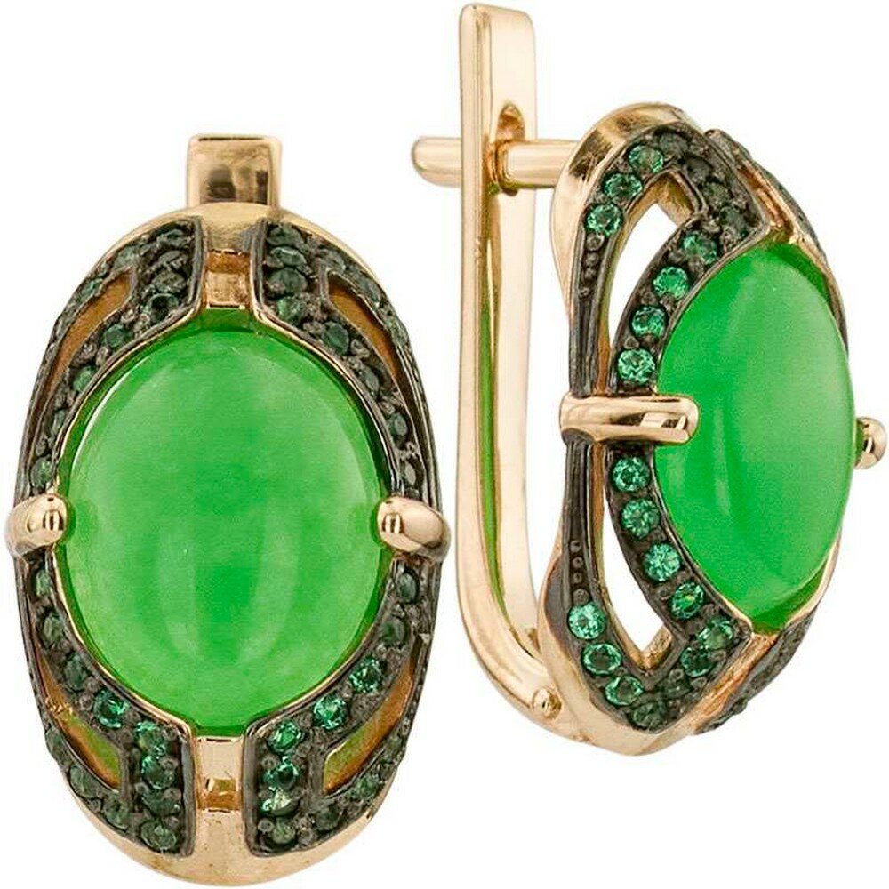 Моносерьга, красное золото, 585 проба, агат