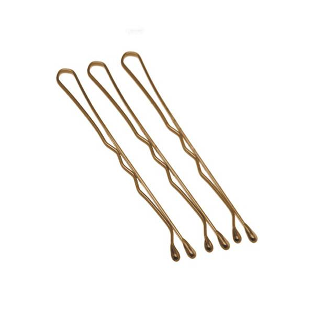 Невидимки DEWAL коричневые, волна 50 мм, 24шт/уп, на блистере SLN50V-3/24