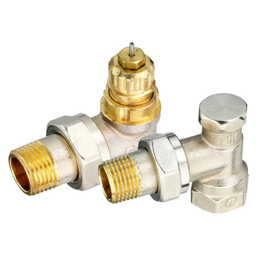 Термостатический набор Royal Thermo 3/4", угловой, латунный, с термоголовкой, серый