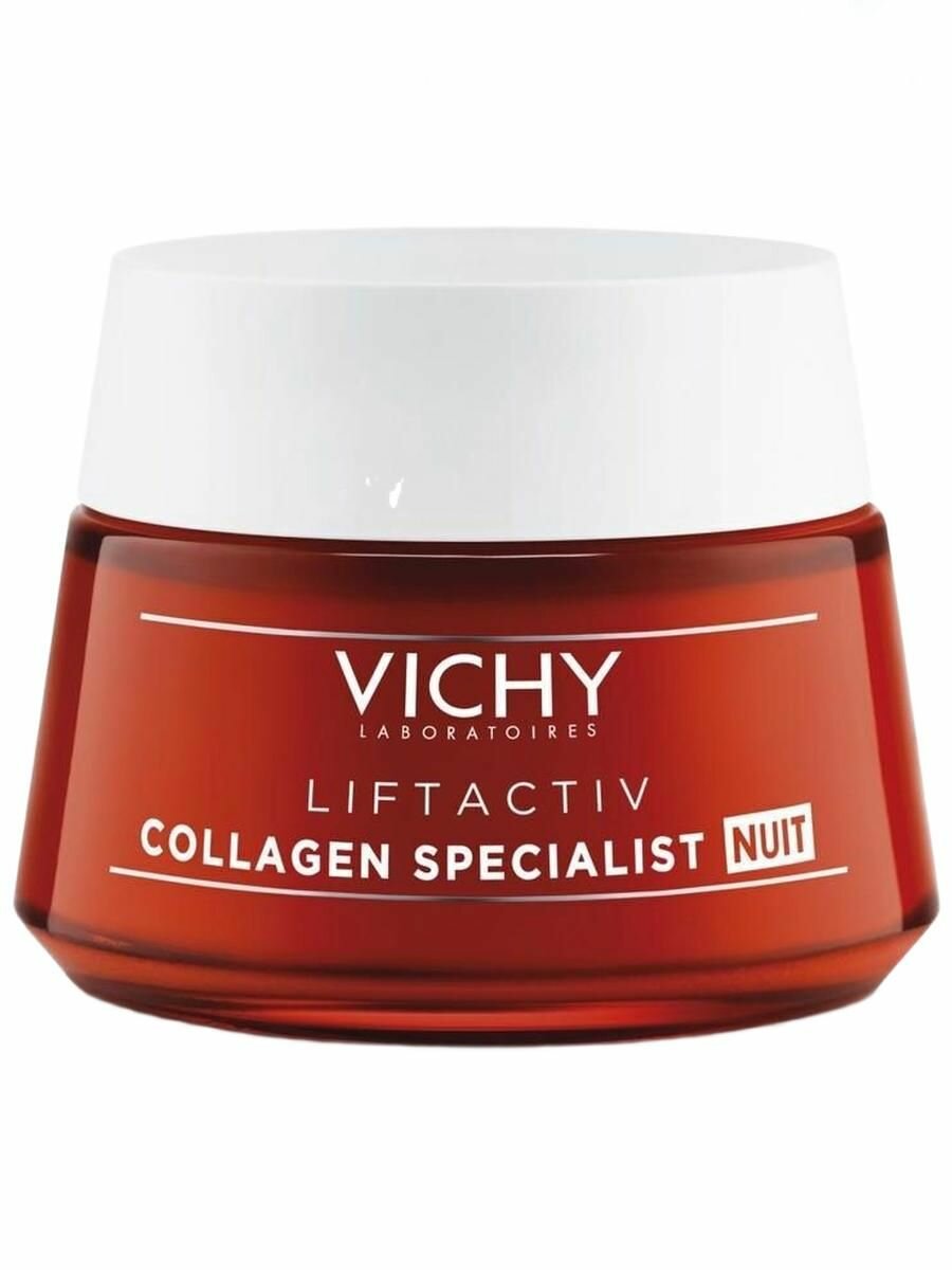 Liftactiv Collagen Specialist Ночной антивозрастной крем для лица с пептидами для активации синтеза коллагена, удаления пигментации и лифтинга кожи лица и шеи, 50 мл