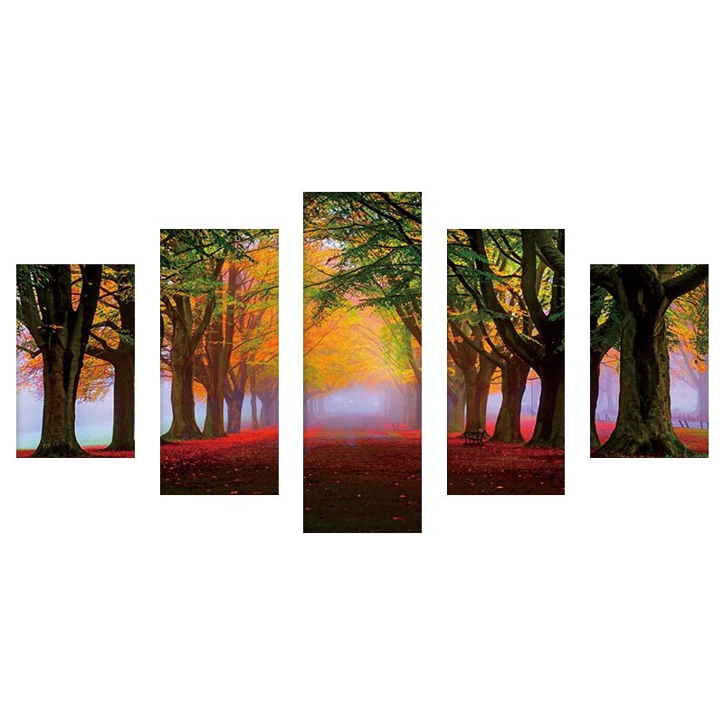 5D Алмазные картины Пять соединенных частей Украшения для комнаты Вставить все алмазы Алмазная картина Украшение для дома