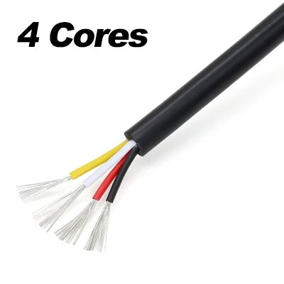 Многожильный провод UL2464 черный 2-10 жил 24AWG, 4 Cores, 5 meters