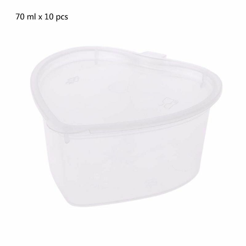 1 упаковка из 10 штук, одноразовый стаканчик для соуса, коробка приправ, слизи-Y70 (70 мл в форме сиамского сердца)