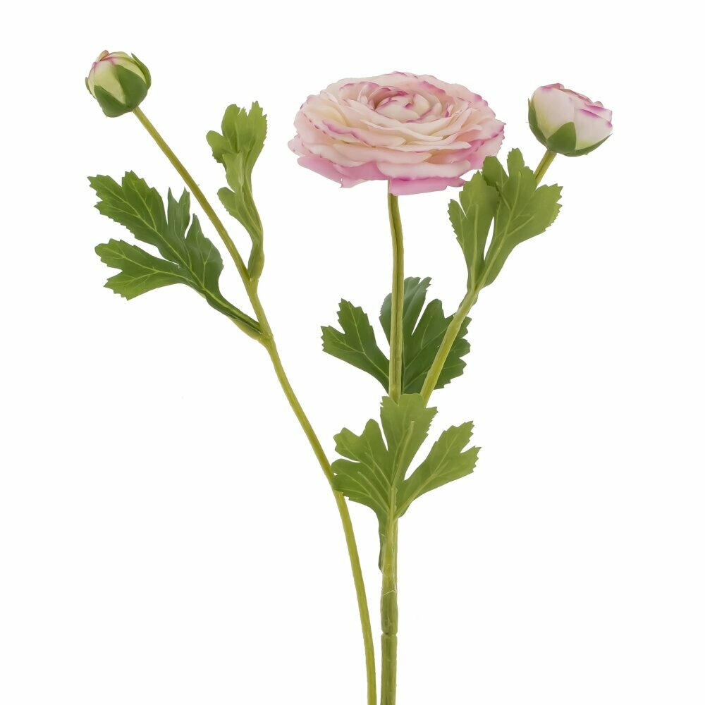 Цветок искусственный "Ранункулюс" (Real Touch), L14 W14 H46 см