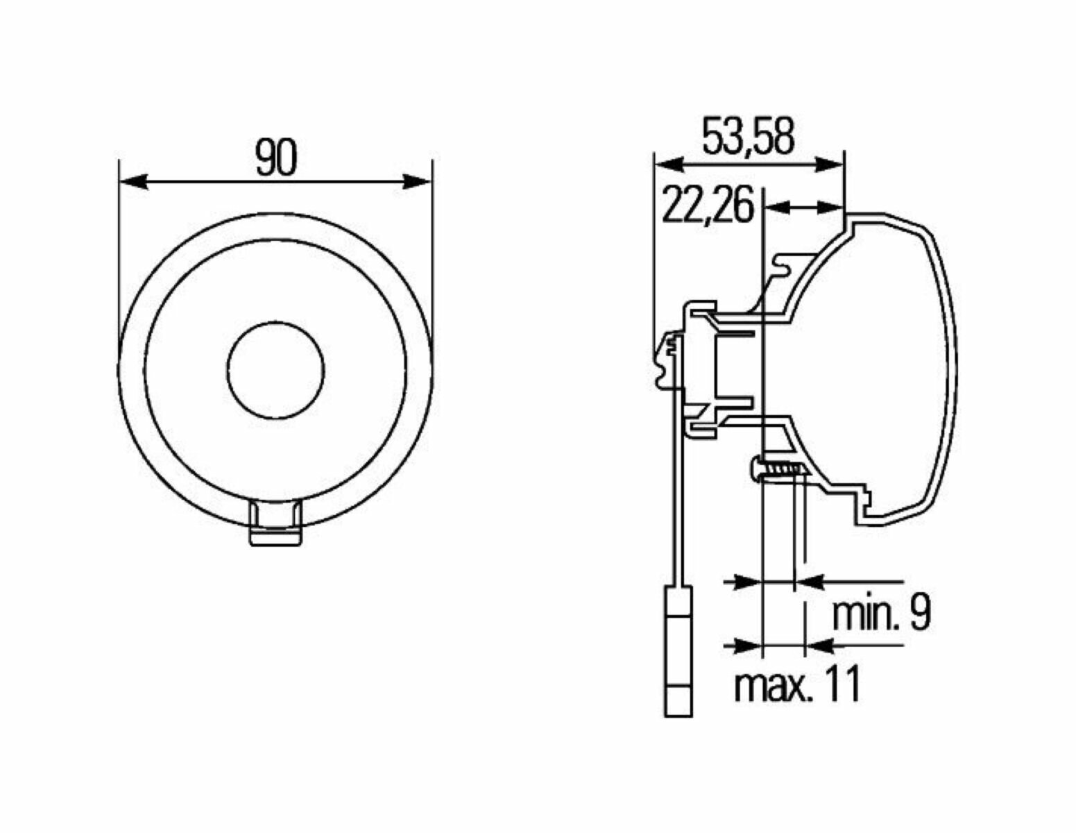 Задняя Противотуманная Фара, С Лампочкой(Hella 2Ne 965 039-117)