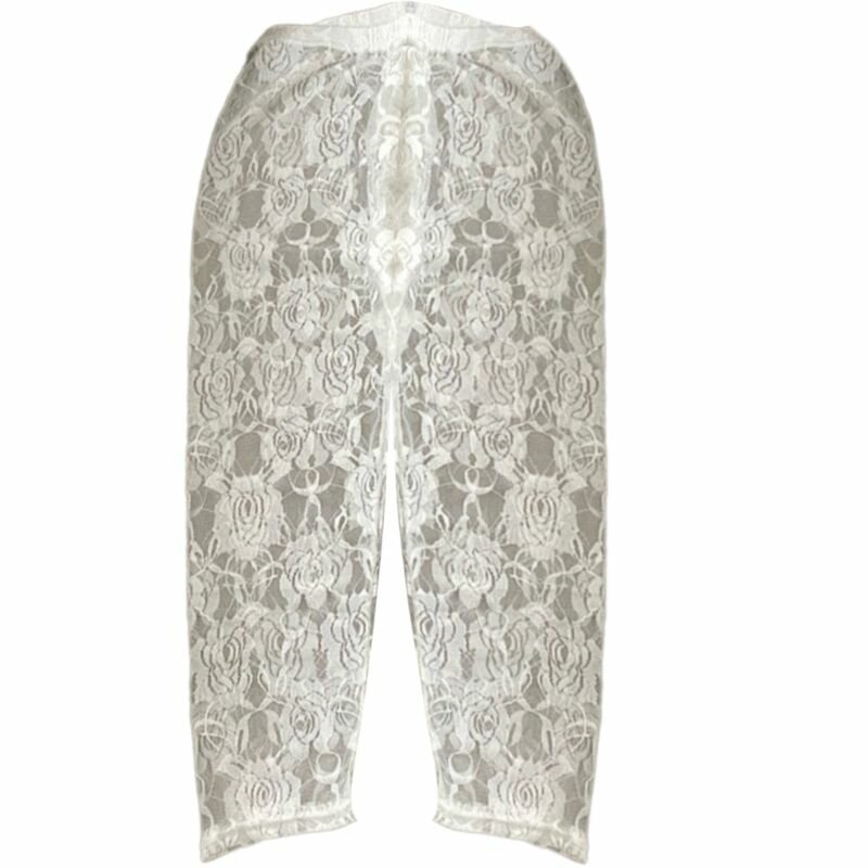 Леггинсы-брюки из эластичного шелка с большим бутоном цветка-белый