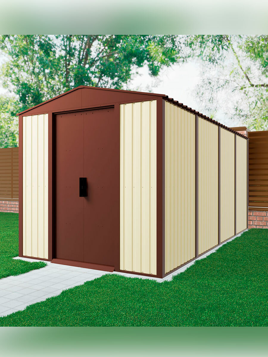 Хозблок (сарай) сборно-разборный из металла, 2,1 х 4,2 х 2,08 м, 1014+8017